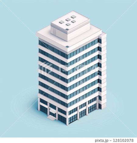 Modern office, isometric view, white-gray...のイラスト素材 [128102078] - PIXTA