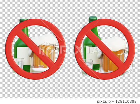 Alcohol Prohibition No Drinking 3D graphicのイラスト素材 [128110888] - PIXTA