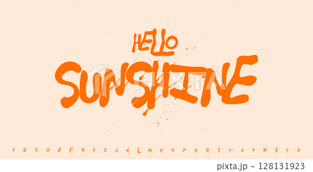 Hello Sunshine graffiti style lettering with...のイラスト素材 [128131923] - PIXTA
