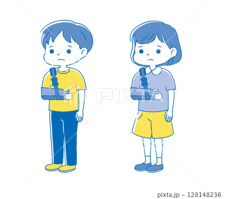 腕が骨折したキッズイラスト 2Cのイラスト素材 [128148236] - PIXTA
