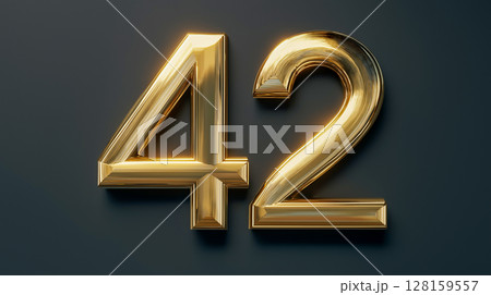 Shiny gold number 42 in modern designのイラスト素材 [128159557] - PIXTA
