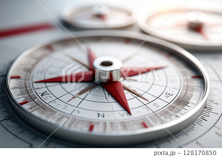 An illustrated compass embedded in a rich map...のイラスト素材 [128170850] - PIXTA
