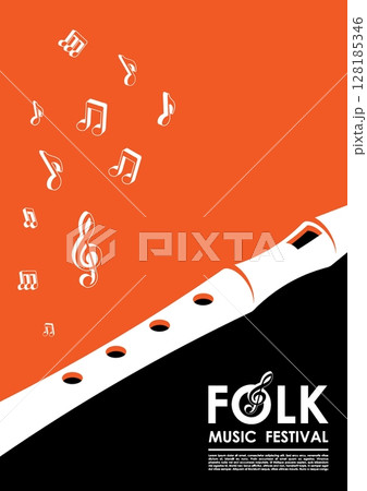 Advertising presentation of a folk concert with...のイラスト素材 [128185346 ...