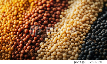 Colorful Natural Mustard Seeds in Varied...のイラスト素材 [128261916] - PIXTA