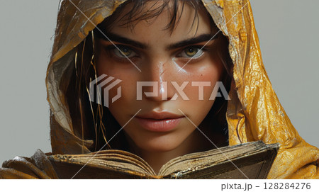 clotho, youngest of fates, spins golden thread...のイラスト素材 [128284276 ...