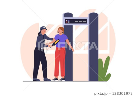 Security Checkpoint with Walkthrough Body Scannerのイラスト素材 [128301975 ...