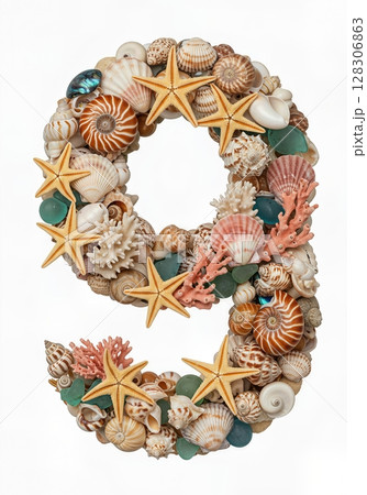 Seaside Wonders Alphabet Typeface made of...のイラスト素材 [128306863] - PIXTA