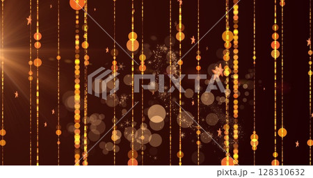 Image of multiple white stars falling with...のイラスト素材 [128310632] - PIXTA