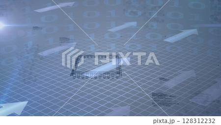 Image of 6g text, computer processor spinning,...のイラスト素材 [128312232 ...