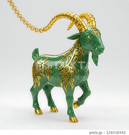 3D Renders Detailed Jade Goat Statue with...のイラスト素材 [128316542] - PIXTA