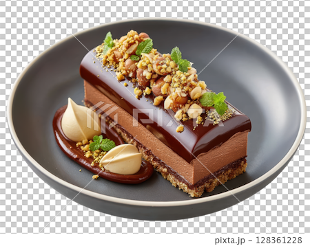 Indulgent Hazelnut Chocolate Mousse Dessert...のイラスト素材 [128361228] - PIXTA