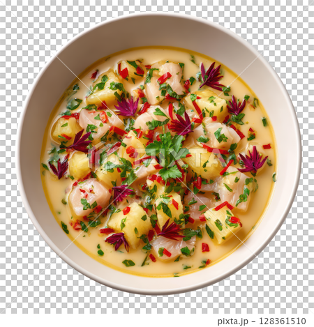 Colorful Ceviche with Wahoo, Pineapple, Chili,...のイラスト素材 [128361510 ...