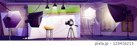 Cartoon photo studio interiorのイラスト素材 [128416213] - PIXTA