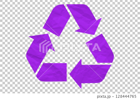 Purple recycle symbol paper isolated on...のイラスト素材 [128444765] - PIXTA