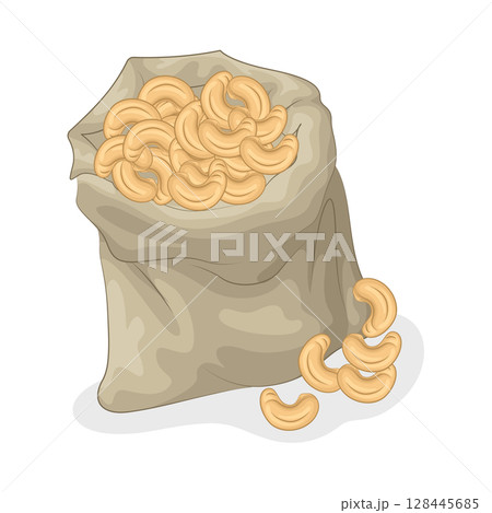 Illustration of cashew nut in a sack のイラスト素材 [128445685] - PIXTA