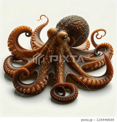 octopus, sea creature, eight legs, suction...のイラスト素材 [128446689] - PIXTA