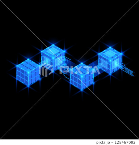 Blockchain vector design, energy glow cube...のイラスト素材 [128467092] - PIXTA