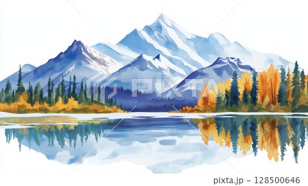 Denali National Park. Denali National Park hand...のイラスト素材 [128500646 ...