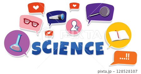 Colorful Science Icons with Speech Bubblesのイラスト素材 [128528107] - PIXTA