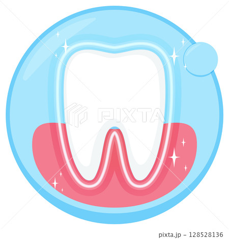 Clean Tooth Illustration with Sparkling Effectのイラスト素材 [128528136] - PIXTA