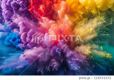 Color bombs explode bright background, HD,...のイラスト素材 [128533251] - PIXTA