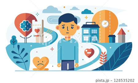 This poignant image combines elements of hope...のイラスト素材 [128535202] - PIXTA