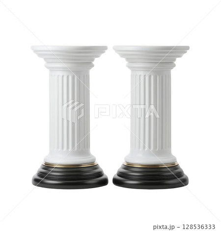 Two elegant white columns with fluted design...のイラスト素材 [128536333] - PIXTA