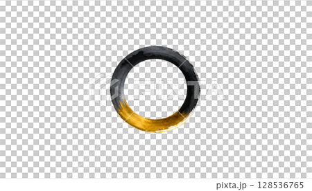 Luxury gold metal object isolated circle frame...のイラスト素材 [128536765 ...