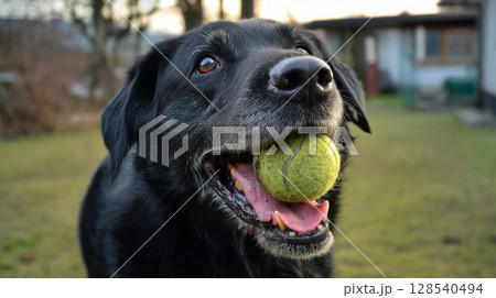 Cute fat dog sad because excess weight. Modern...のイラスト素材 [128540494 ...