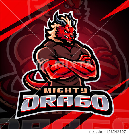 Mighty dragon esport mascot logo designのイラスト素材 [128542597] - PIXTA