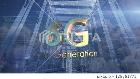 Image of 6g text over data processing and...のイラスト素材 [128561773] - PIXTA