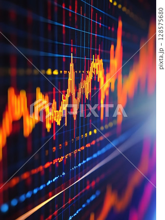 Animation-style chart of bouncing stock prices,...のイラスト素材 [128575680 ...