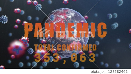 Image of covid 19 cell falling over pandemic...のイラスト素材 [128582461] - PIXTA