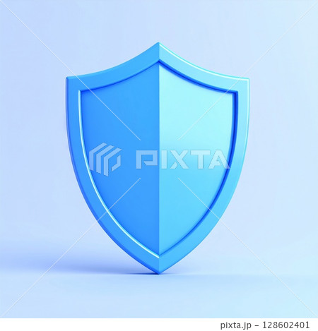 Light Blue 3D Render of a Protective Shieldのイラスト素材 [128602401] - PIXTA