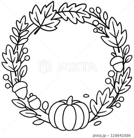 Fall Wreathのイラスト素材 [128642886] - PIXTA