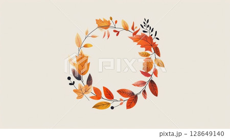 Subtle autumn backdrop with soft tones and...のイラスト素材 [128649140] - PIXTA