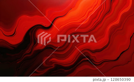 Chaotic Liquid Abstract in Fiery Redのイラスト素材 [128650390] - PIXTA