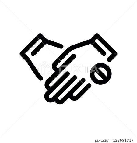 Cancelled deal icon with a prohibited handshake...のイラスト素材 [128651717 ...