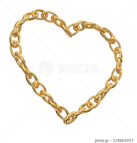 golden chain isolated on white backgroundのイラスト素材 [128663057] - PIXTA
