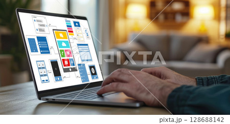 UX UI design process for brisk mobile...のイラスト素材 [128688142] - PIXTA