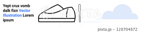 Black outlined shoe, vertical bar, and light...のイラスト素材 [128704872] - PIXTA