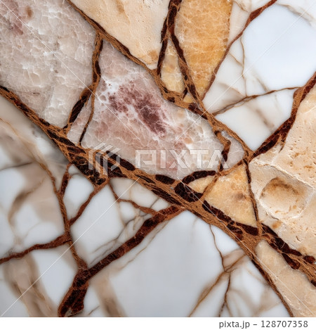 Detailed Truffle marble surface with golden and...のイラスト素材 [128707358 ...