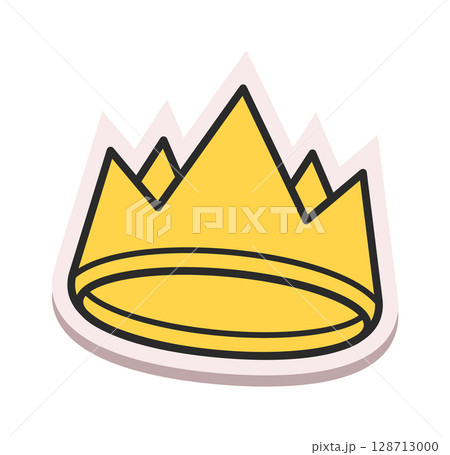 Golden crown retro sticker designのイラスト素材 [128713000] - PIXTA