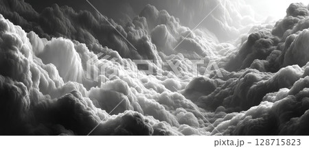 Abstract Misty Fog Overlay on Smooth Clouds in...のイラスト素材 [128715823 ...