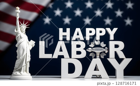 Statue of Liberty Celebrates Labor Day with...のイラスト素材 [128716171] - PIXTA