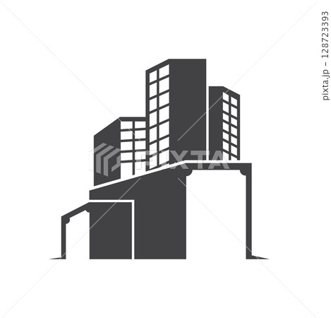 High rise building logo design with real estate...のイラスト素材 [128723393 ...