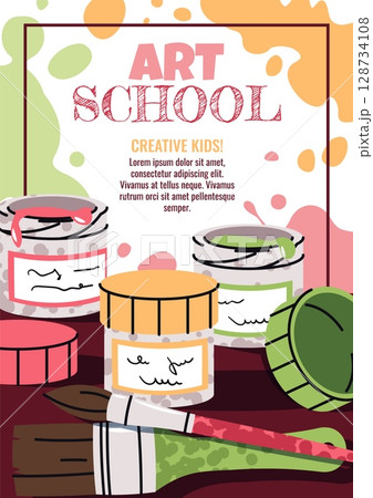 Art Class for Kids. Painting Lessons Poster...のイラスト素材 [128734108] - PIXTA
