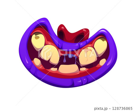 Halloween creepy drool monster smiling jaw....のイラスト素材 [128736865] - PIXTA