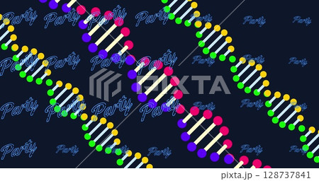 Image of covid cells and dna strand spinning...のイラスト素材 [128737841] - PIXTA