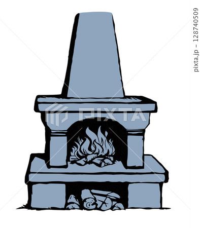 Old Russian stove. Vector drawingのイラスト素材 [128740509] - PIXTA